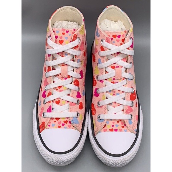 Converse | Shoes | Converse Hearts Pink Chuck Taylor Junior High Top ...